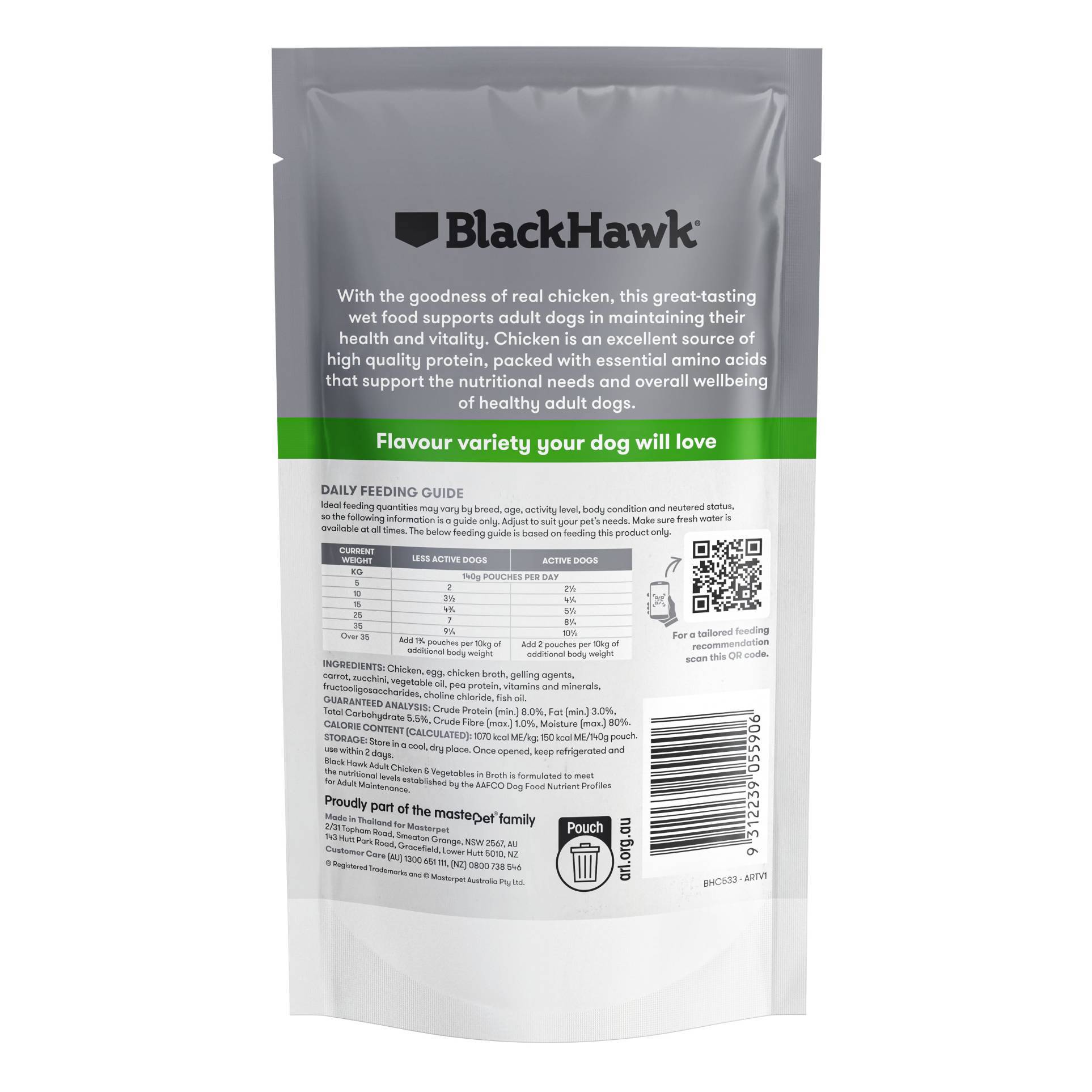 Black Hawk - Wet Food Pouches - Adult Dog - Chicken & Vegetables ...